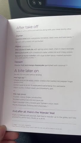 Virgin Atlantic Premium Economy seating menu choices 2023 - YouTube