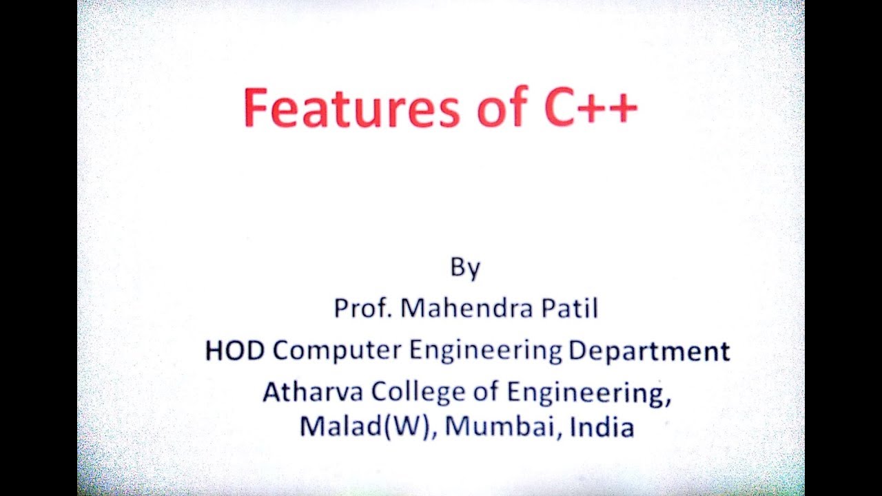 Features of C++ - YouTube