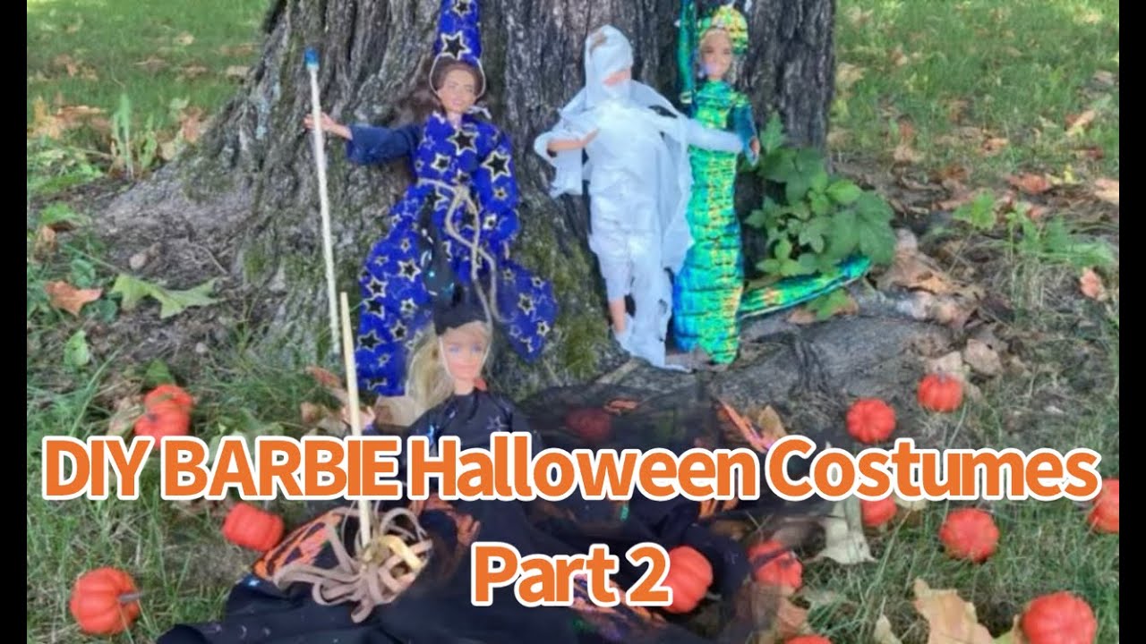 DIY Halloween Costumes for Barbie Dolls Part 2 | Medusa| Wizard| Mummy ...