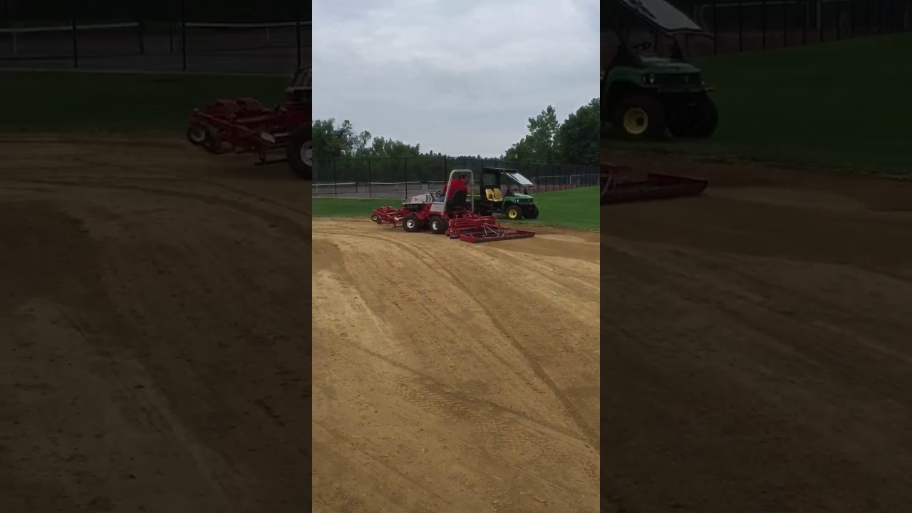 Ventrac with ball-field groomer before and after shots - YouTube