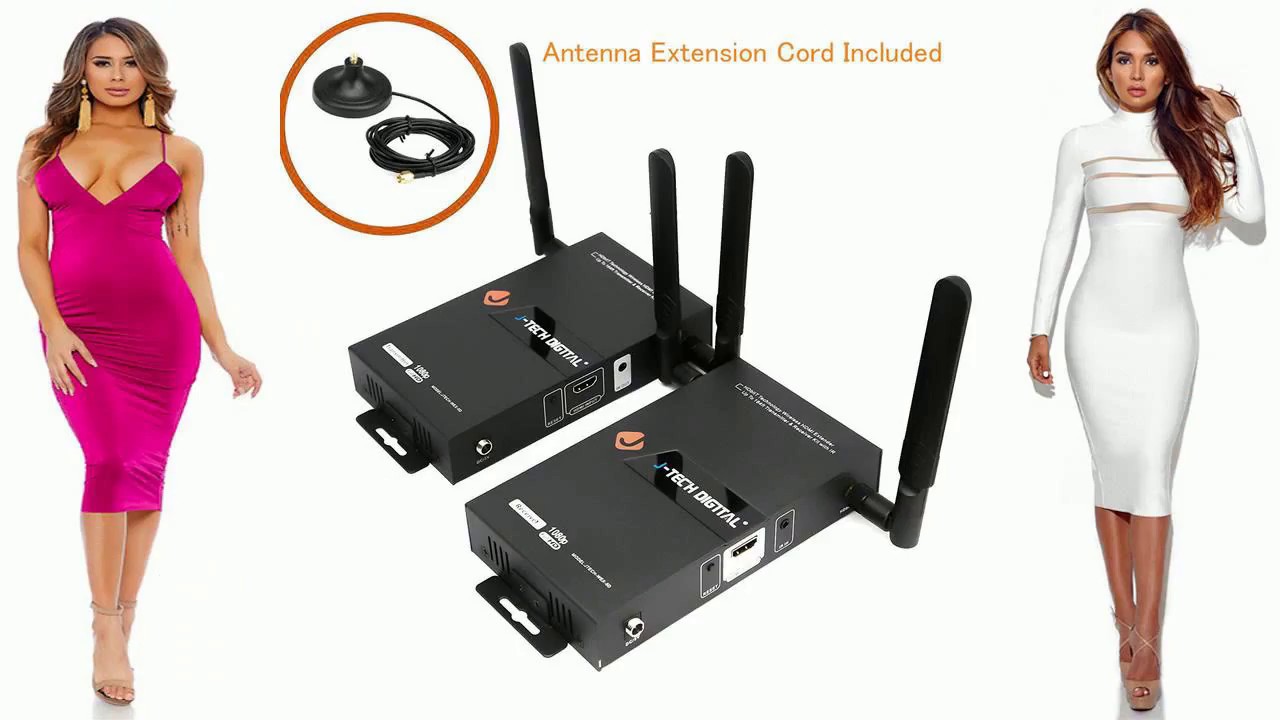 J-Tech Digital HDbitT Series 1X2 Wireless HDMI Extender Adapter Dongle ...