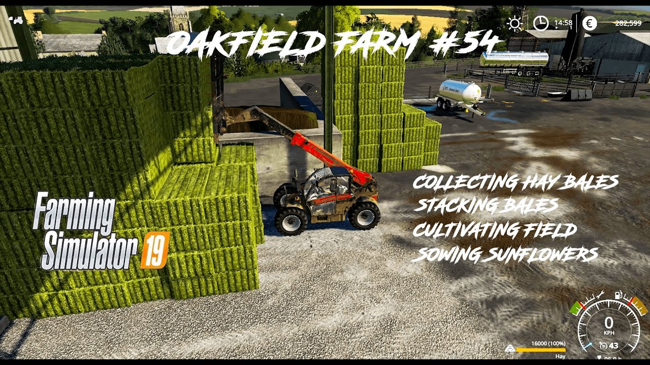 Collecting & stacking hay bales, cultivating & sowing sunflower ...