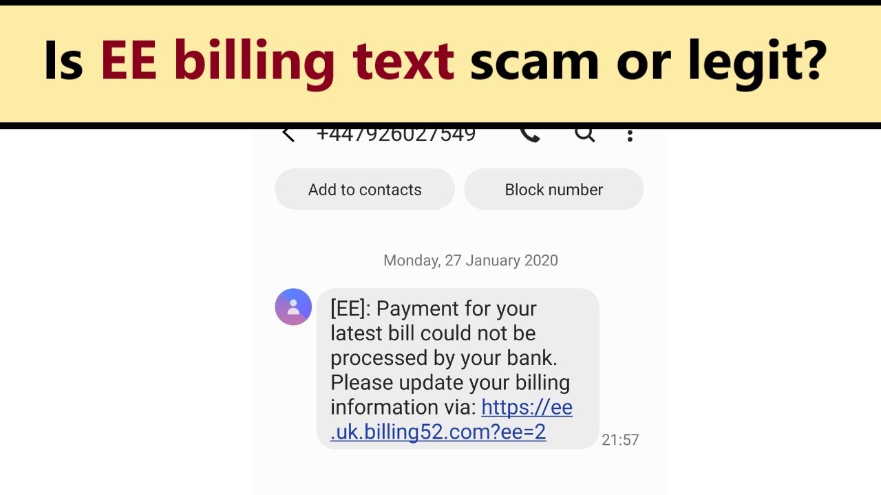 EE billing text message - is it scam or legit notification? - YouTube