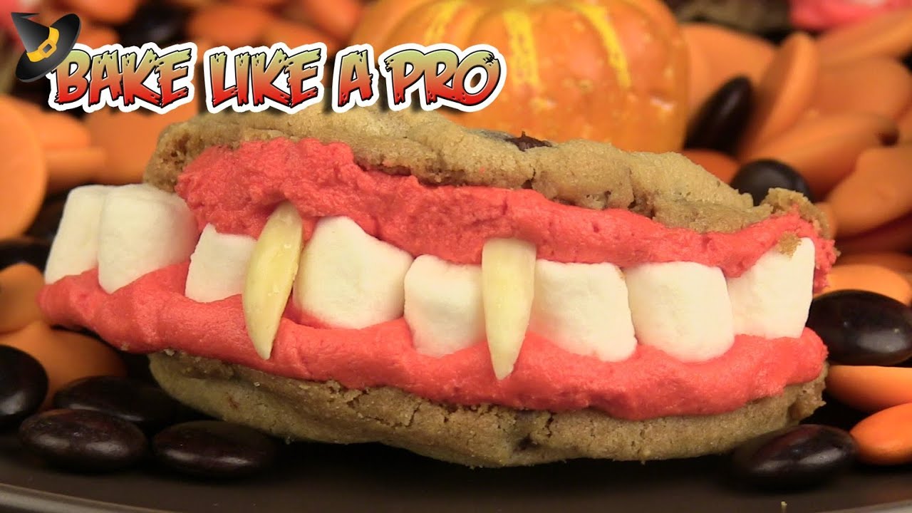 Dracula's Teeth Halloween Cookies Recipe - YouTube