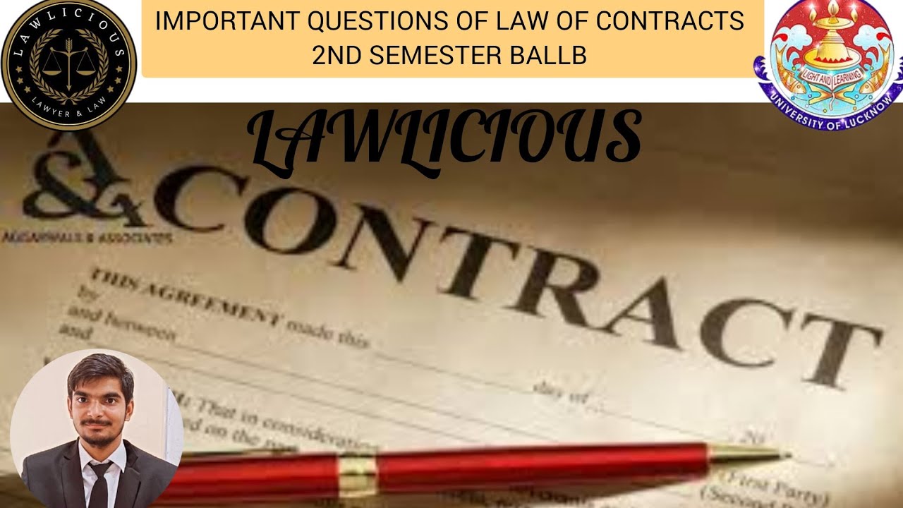 law of contract 2nd semester Ballb important questions for lucknow ...