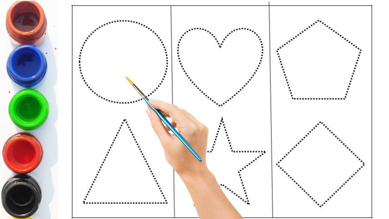 Shape drawing for kids and toddlers.Star, Triangle, Pentagon Preschool ...