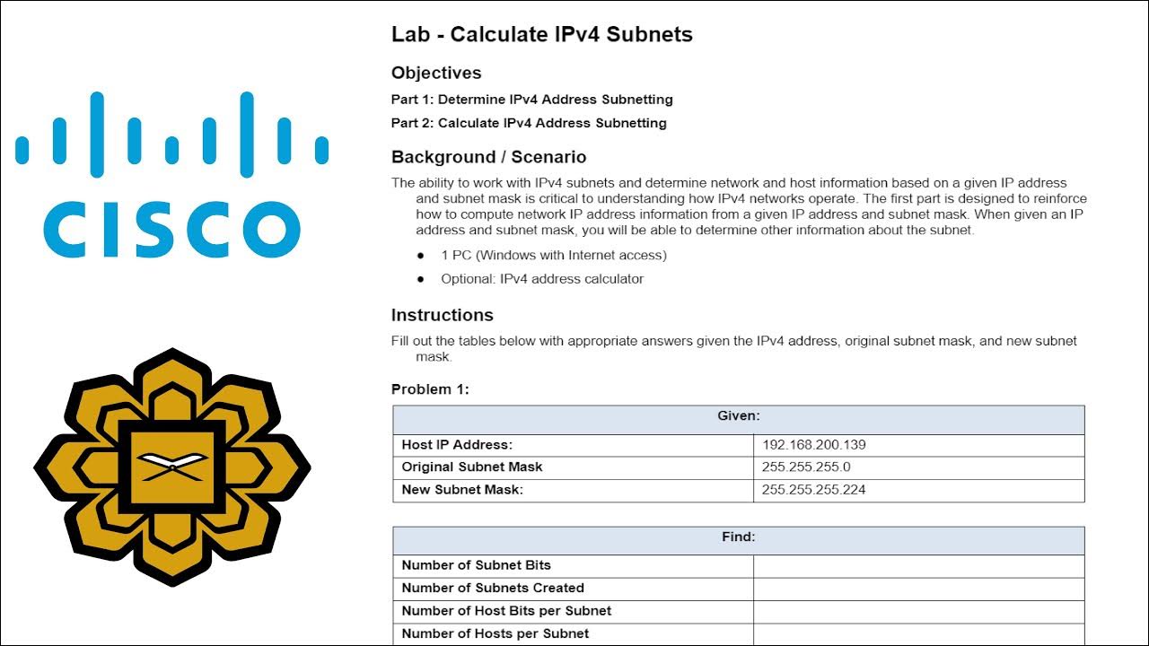 Lab Calculate Ipv4 Subnets Youtube