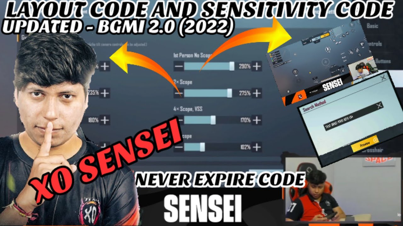 Xo Sensei control code and sensitivity code | Sensei sensitivity settings | Eagle XArmy | BGMI ...