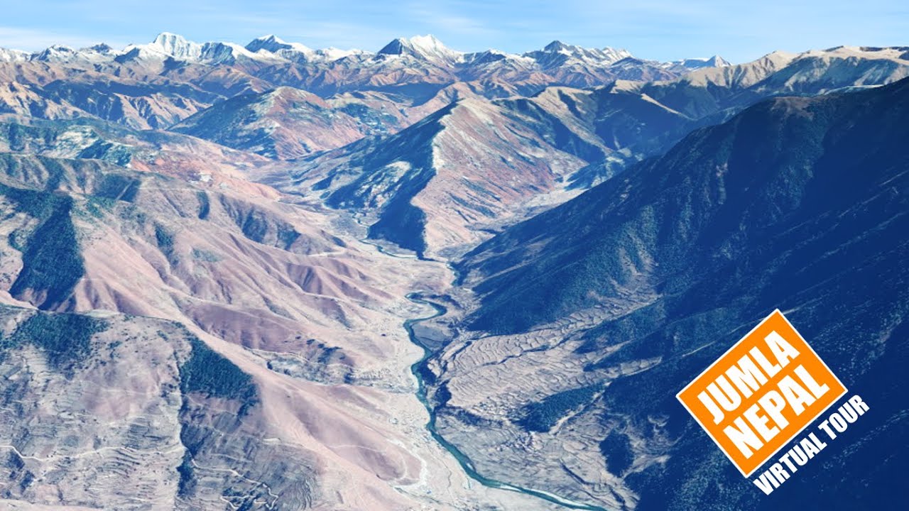 Beautiful aerial view of Jumla || virtual tour of Jumla Airport ...