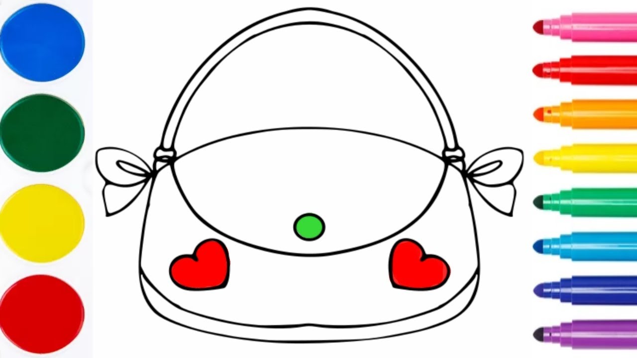 How to draw lady/woman purse |draw ladies purse easy and step by step ...