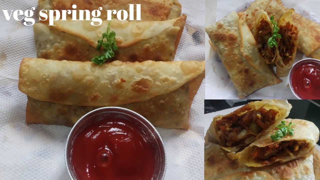 Veg spring roll recipe || restaurant style veg spring roll || crispy ...