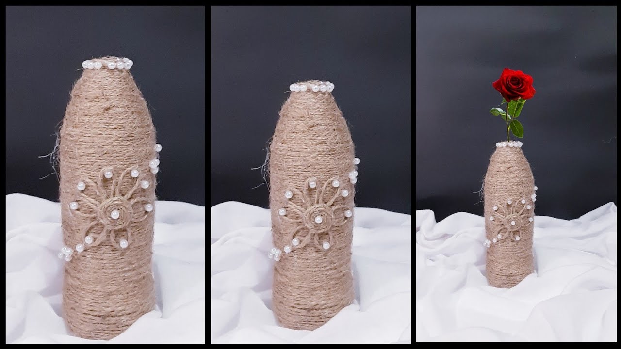 DIY Vas Bunga dari Botol Bekas || ide kreatif || cara membuat vas bunga ...