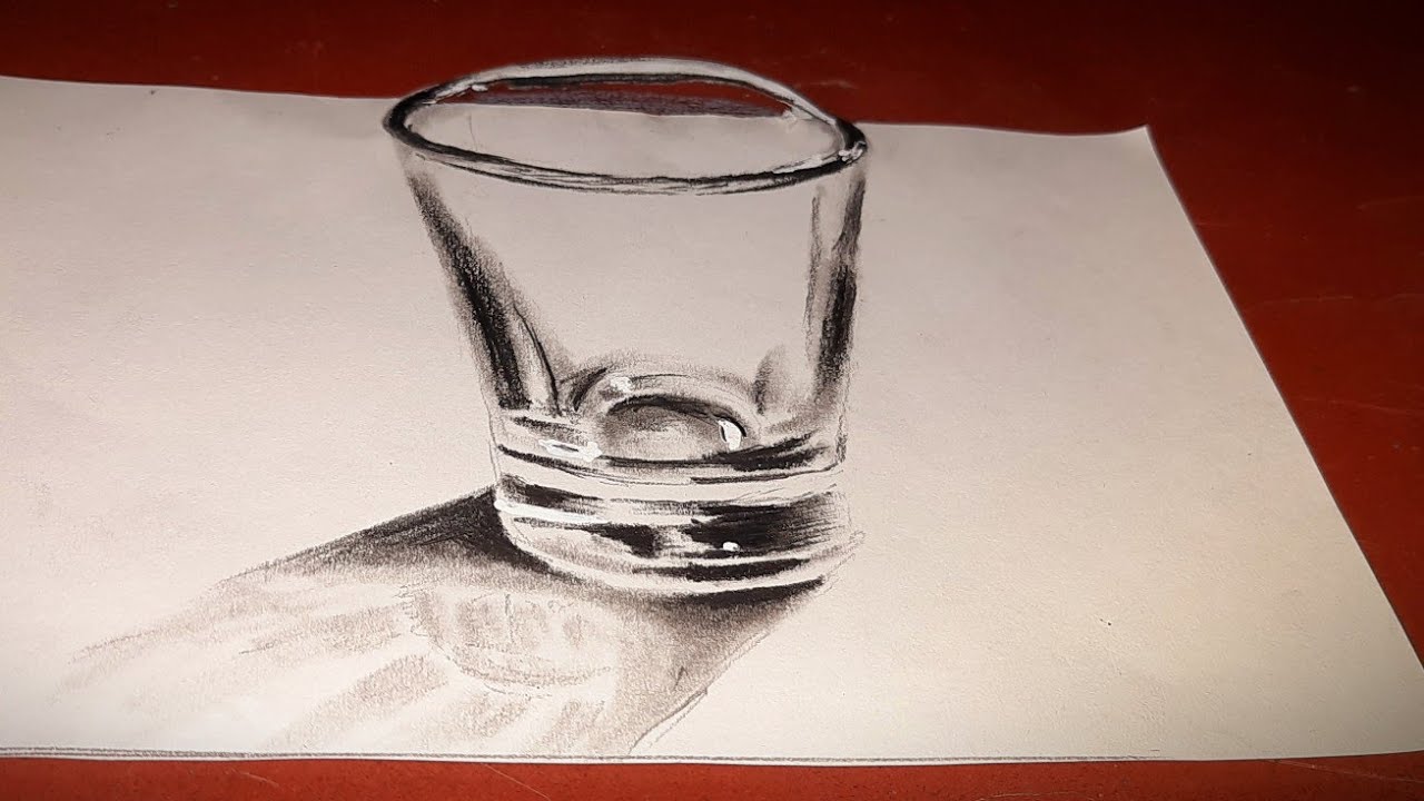 Hyper Realistic Glass drawing - 3d draw by Laboni - YouTube