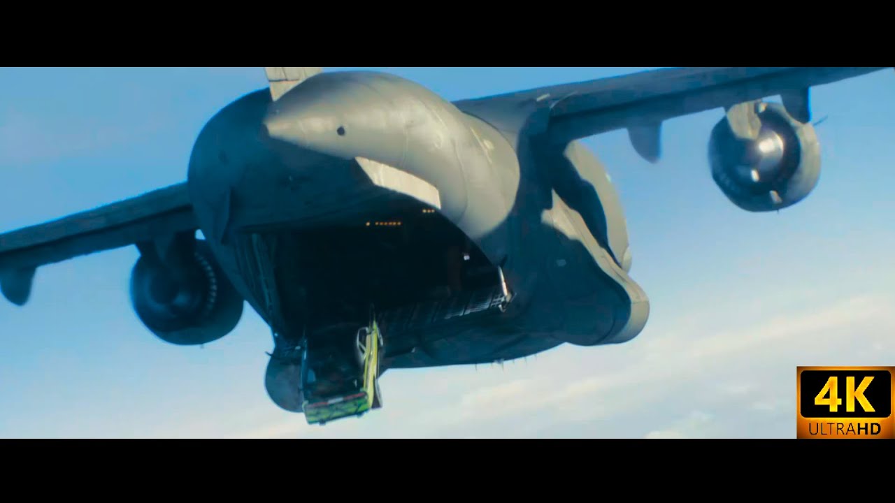 Furious 7 (2015) | Dropping Cars from Plane Scene | 4k UHD - YouTube