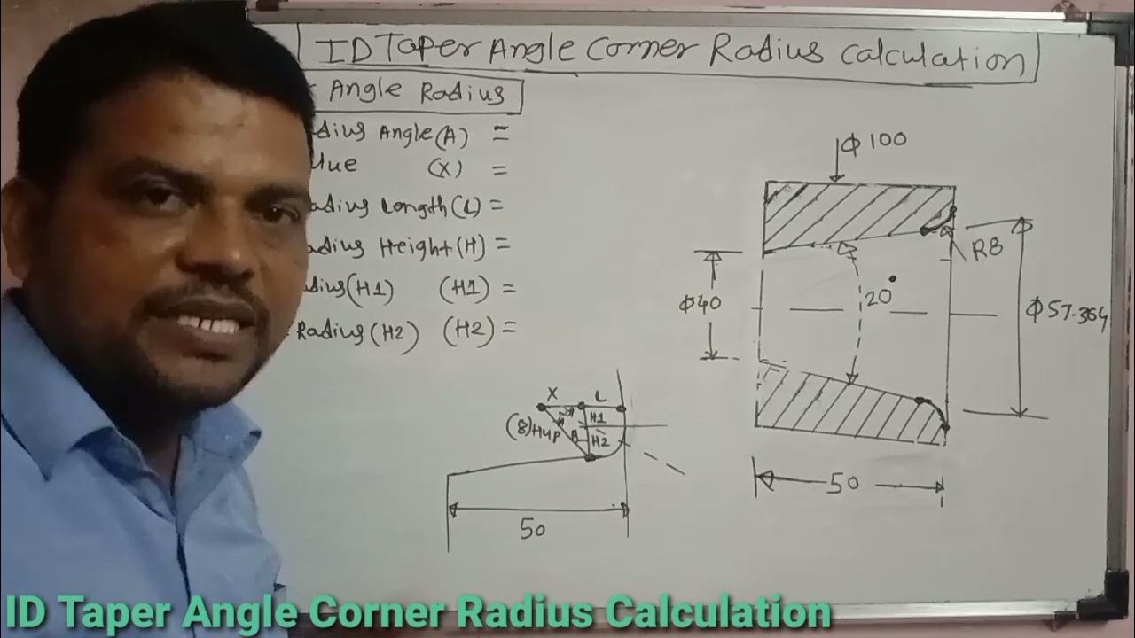ID taper angle radius corner calculation| taper radius co-ordinate ...
