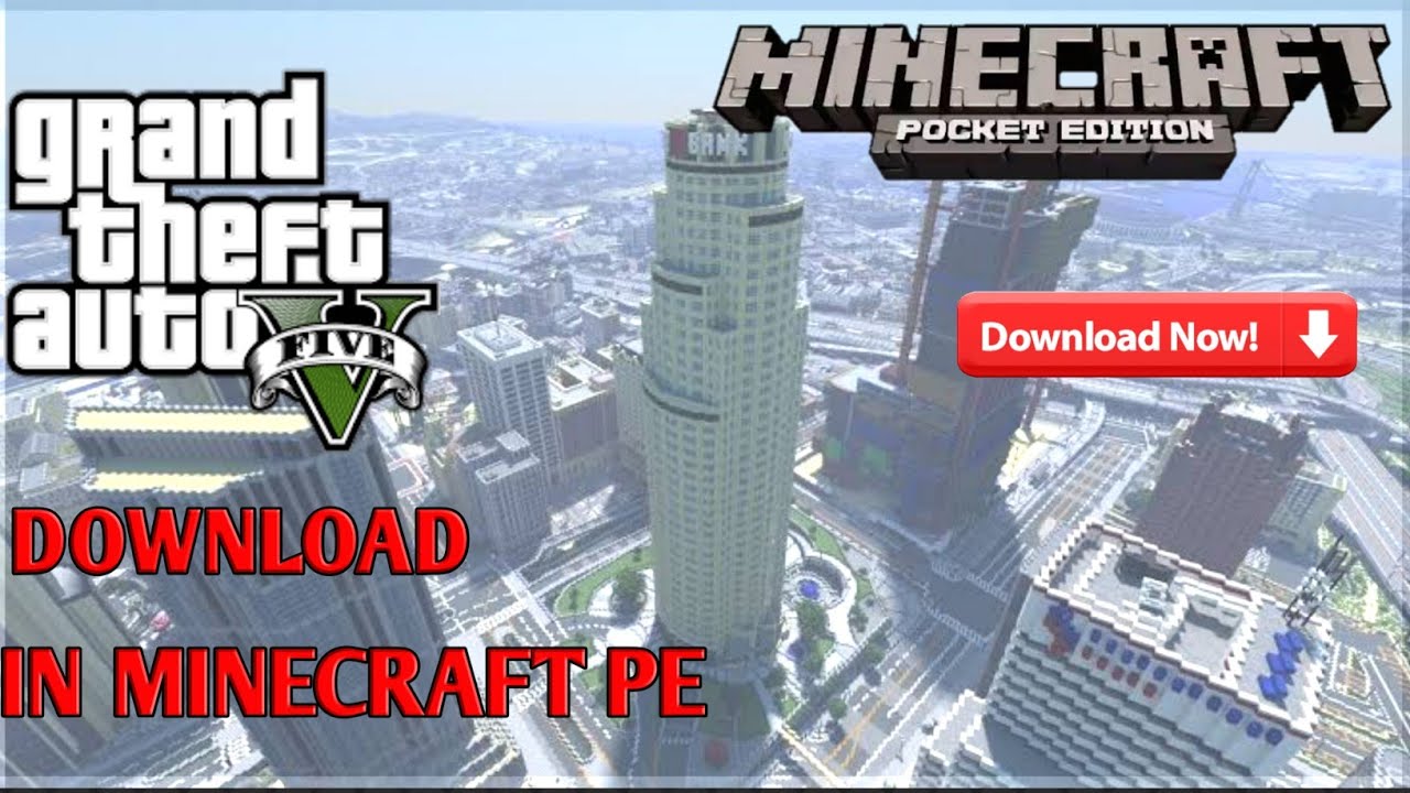 HOW TO DOWNLOAD GTA 5 MAP IN MINECRAFT PE | GTA 5 MAP || GTA 5 MAP IN ...