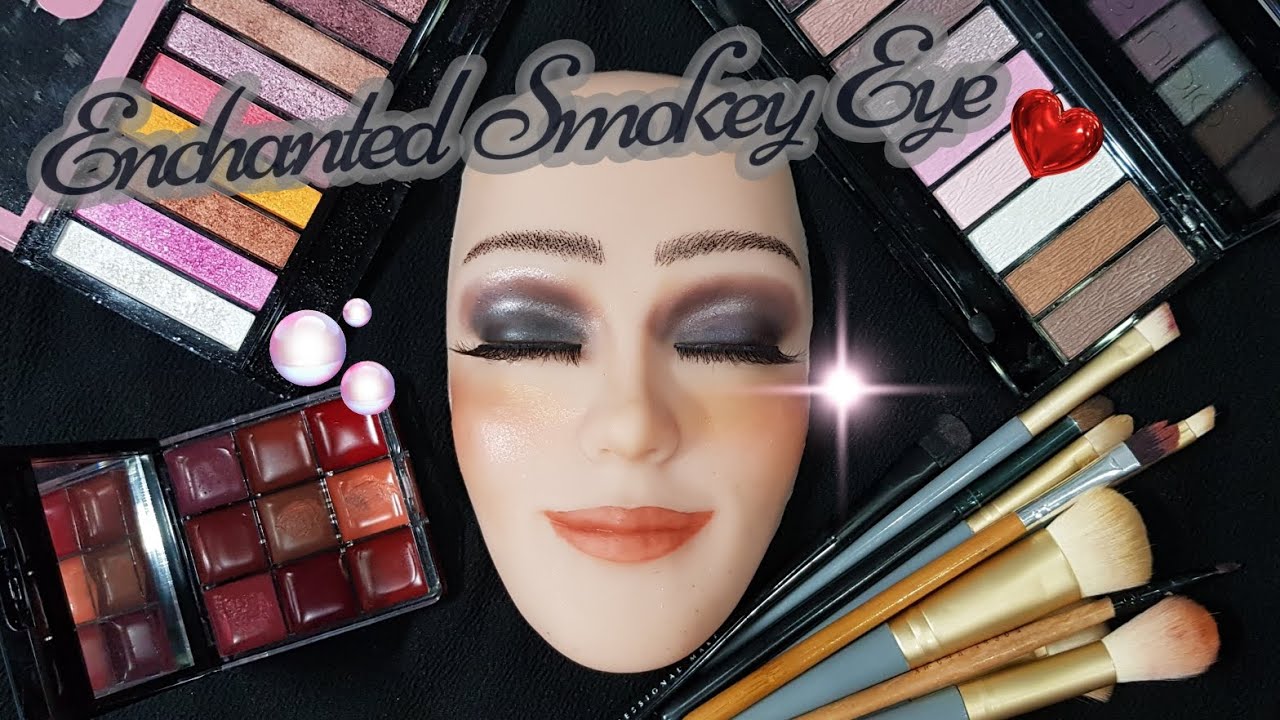 [ASMR] Enchanted Smokey Eye Makeup Tutorial🖤🎆♣️⚪ - YouTube