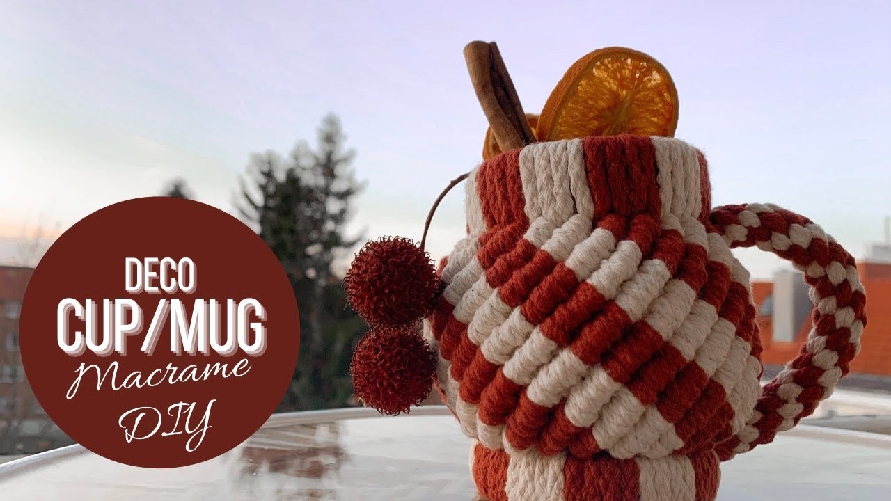 Macrame decorative mug, macrame cup, macramé vase DIY - YouTube