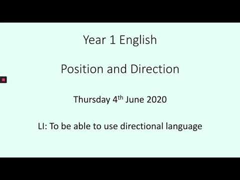 04.06.20 Year 1 Maths Using directional language - YouTube