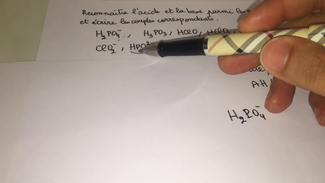 Exercice des couples acide base - YouTube