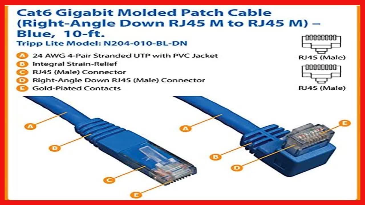 Great product - Tripp Lite Cat6 Gigabit Molded Patch Cable (RJ45 Right ...