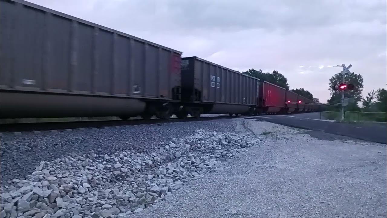 BNSF 6105 2 DPU leads Loaded Coal Train at Bevier MO Brookfield Subdivision to Thomas Hill Sub ...