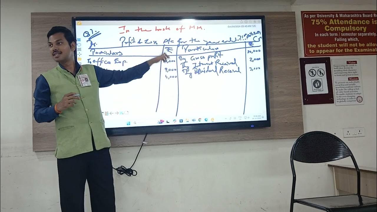 Lecture 3_ Profit & Loss Account Sum 1 - YouTube