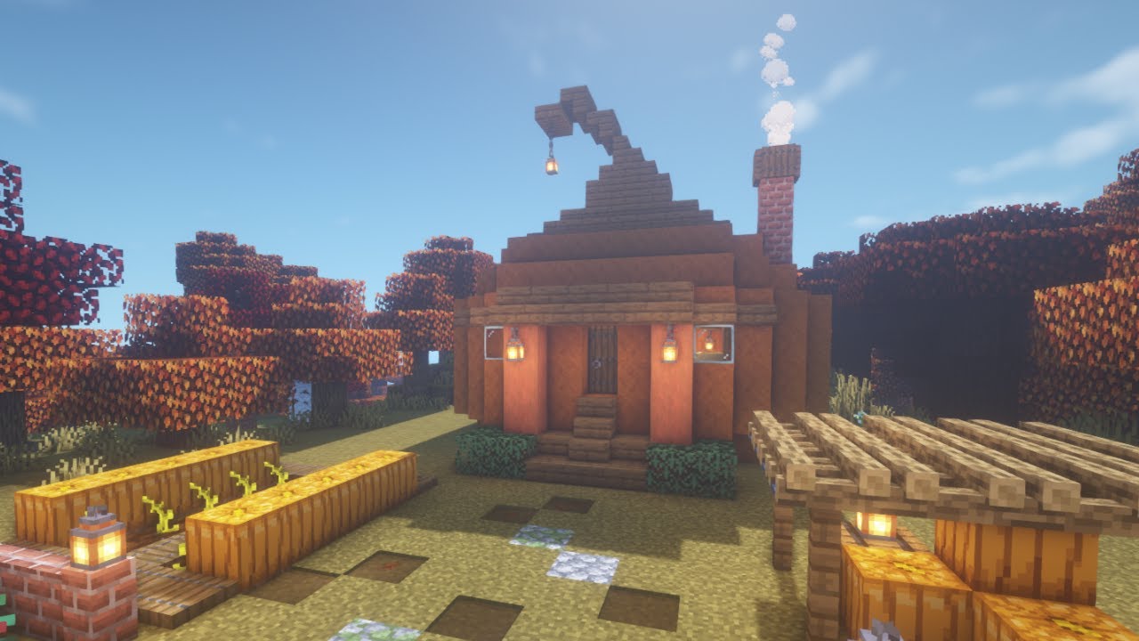 Minecraft - How to Build an Autumn Pumpkin House - YouTube
