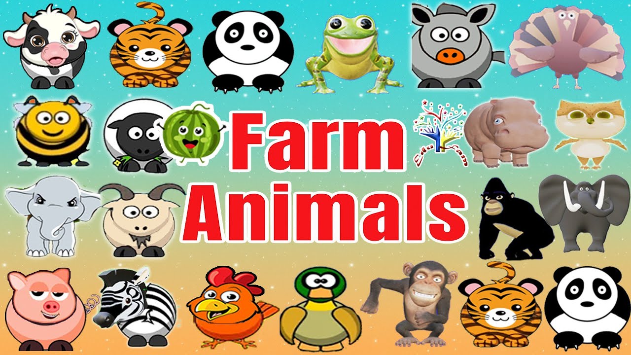 Learn about farm animals and their sounds AS2AS3 || Animal Sounds Song ...