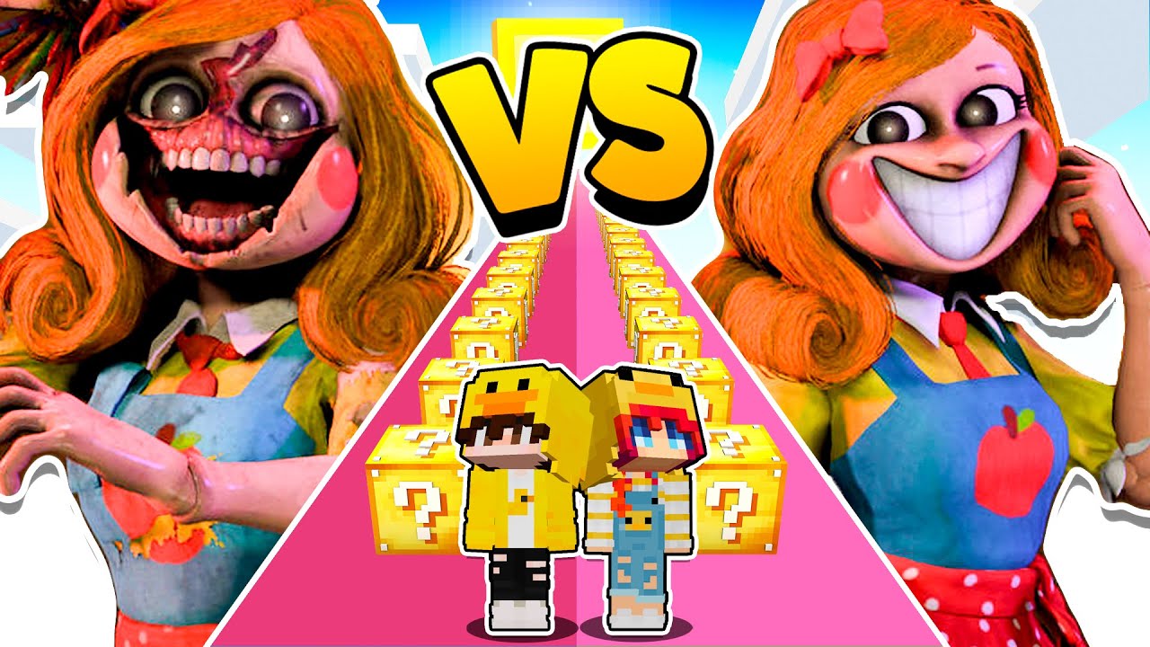 MISS DELIGHT y EVIL MISS DELIGHT en una CARRERA de LUCKY BLOCKS en ...