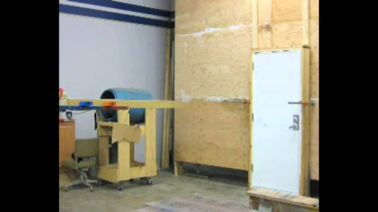 Chem-Pruf Door Test for Florida Building Code and Hurricanes - YouTube