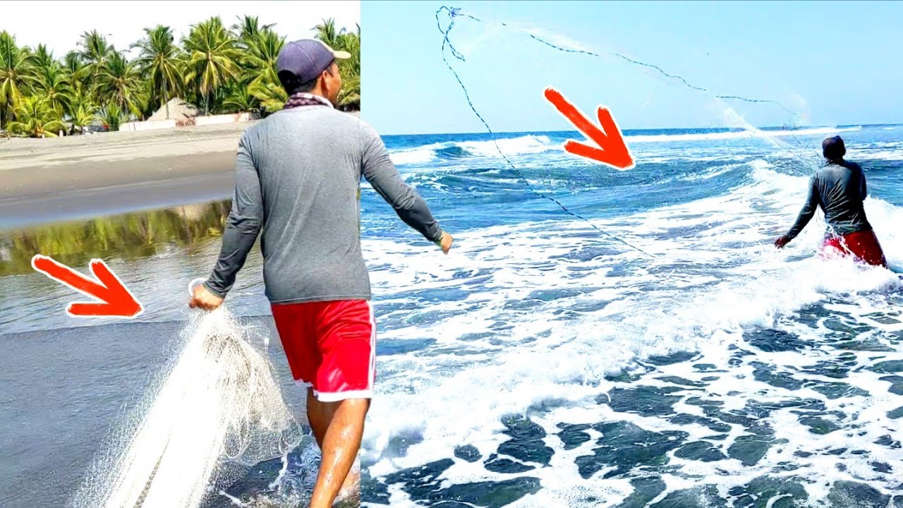 tiro la ATARRAYA en el mar , casi EN LO seco y miren esto - YouTube