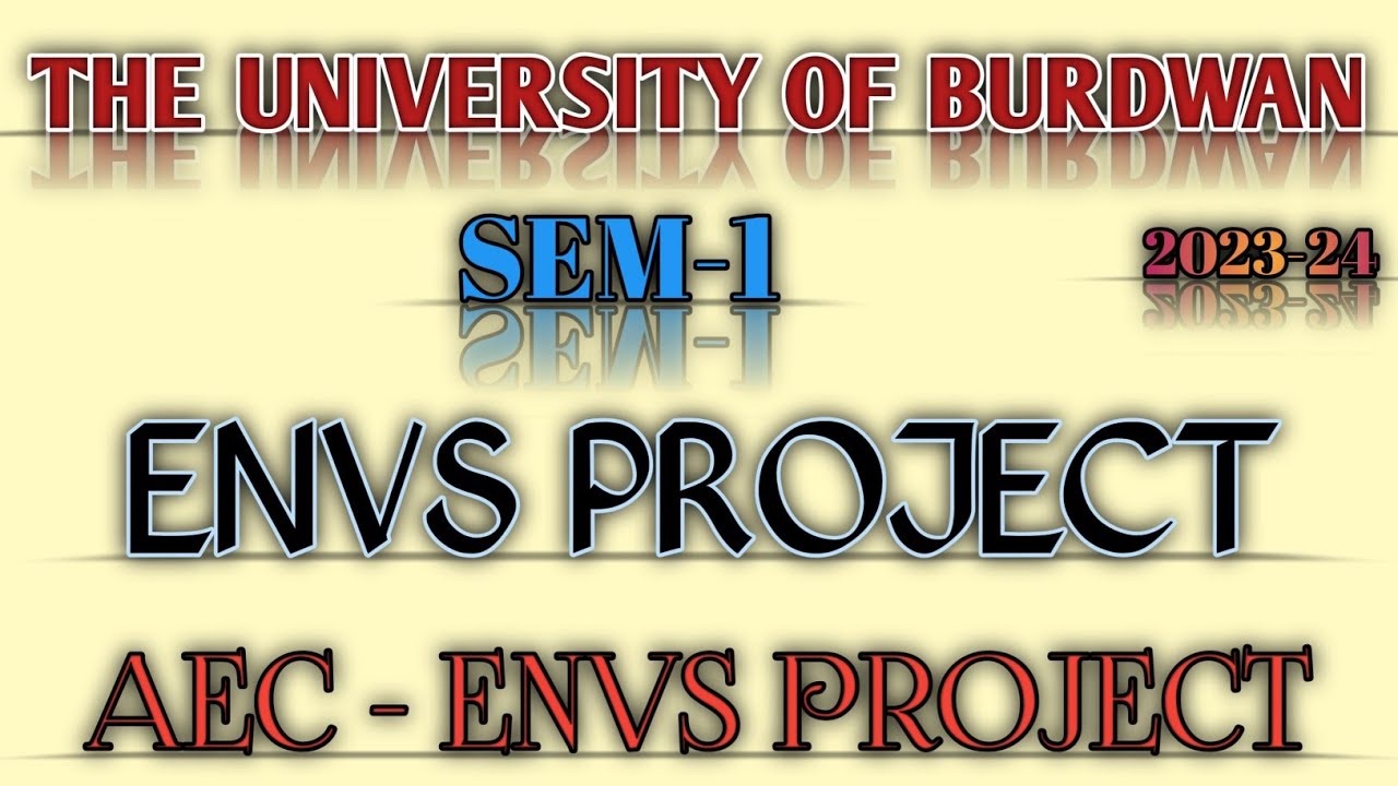 Semester -1 ENVS Project 2024-2025| 1St Sem ENVS Project 2023 | ENVS ...