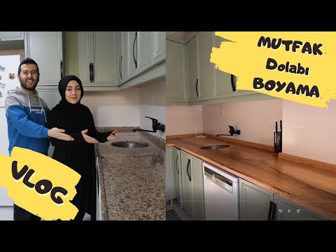 TEZGAH KAPLAMA (Folyo) | Ahşap Görünümlü Tezgah | MUTFAK YENİLEME Bölüm #3 | cagrıaylin