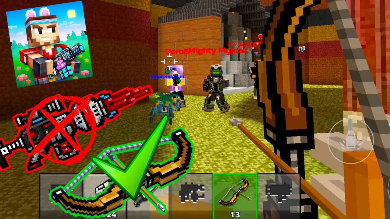 Pixel Gun 3D - Hunger (Noob) Bow VS Other Top Sniper [Sniper Mode ...