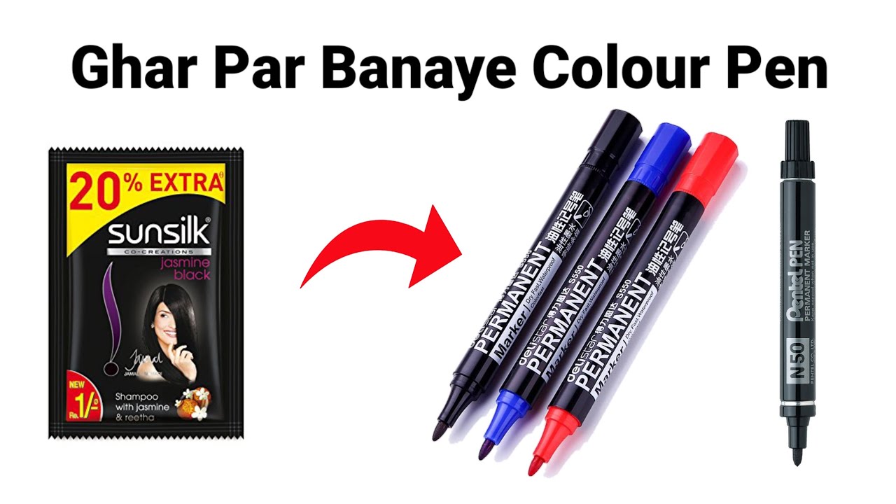 How to make Colour Pen/Homemade Marker Pen/Diy Highlighter Pen/Sketch ...