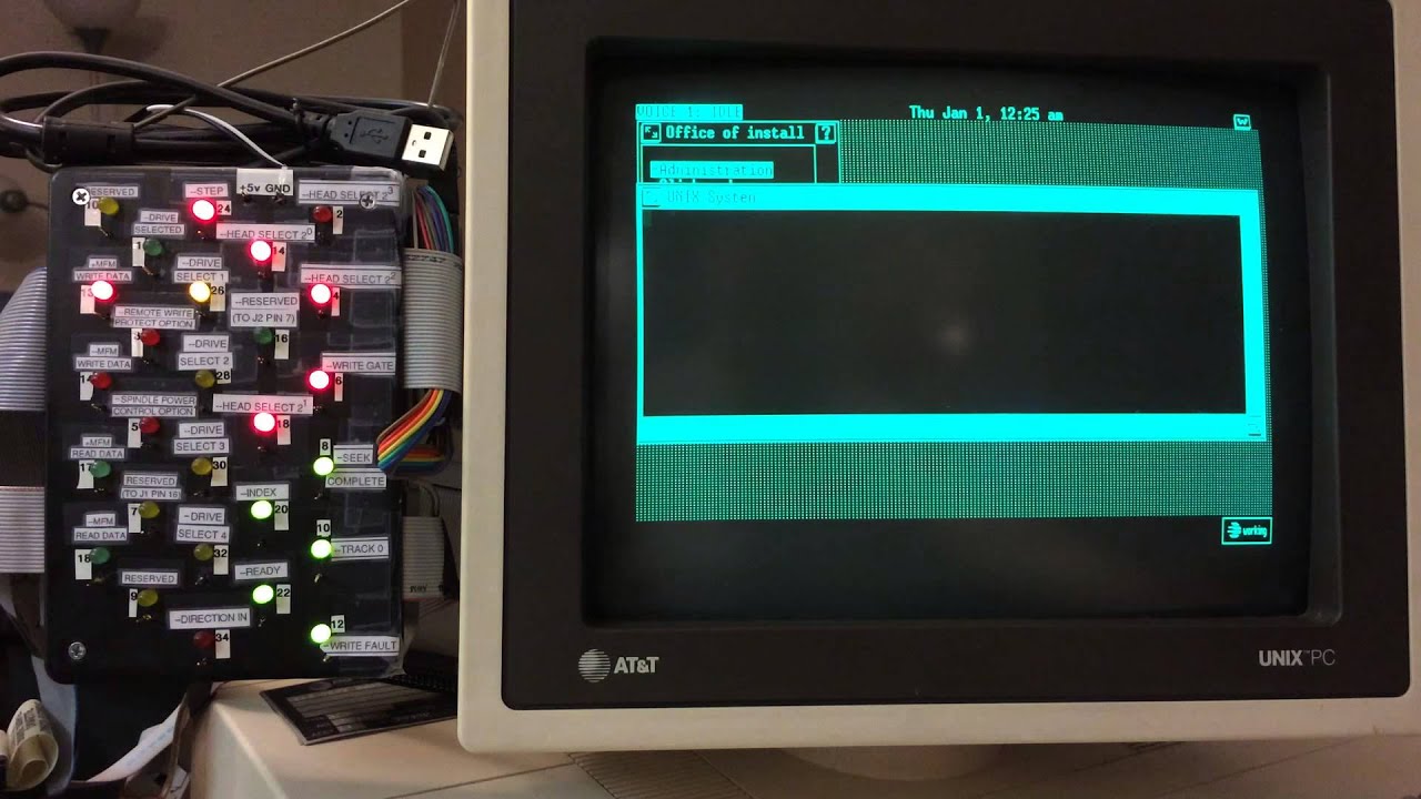 MFM Hard Drive Diagnostic - AT&T Unix PC - Shutdown - YouTube
