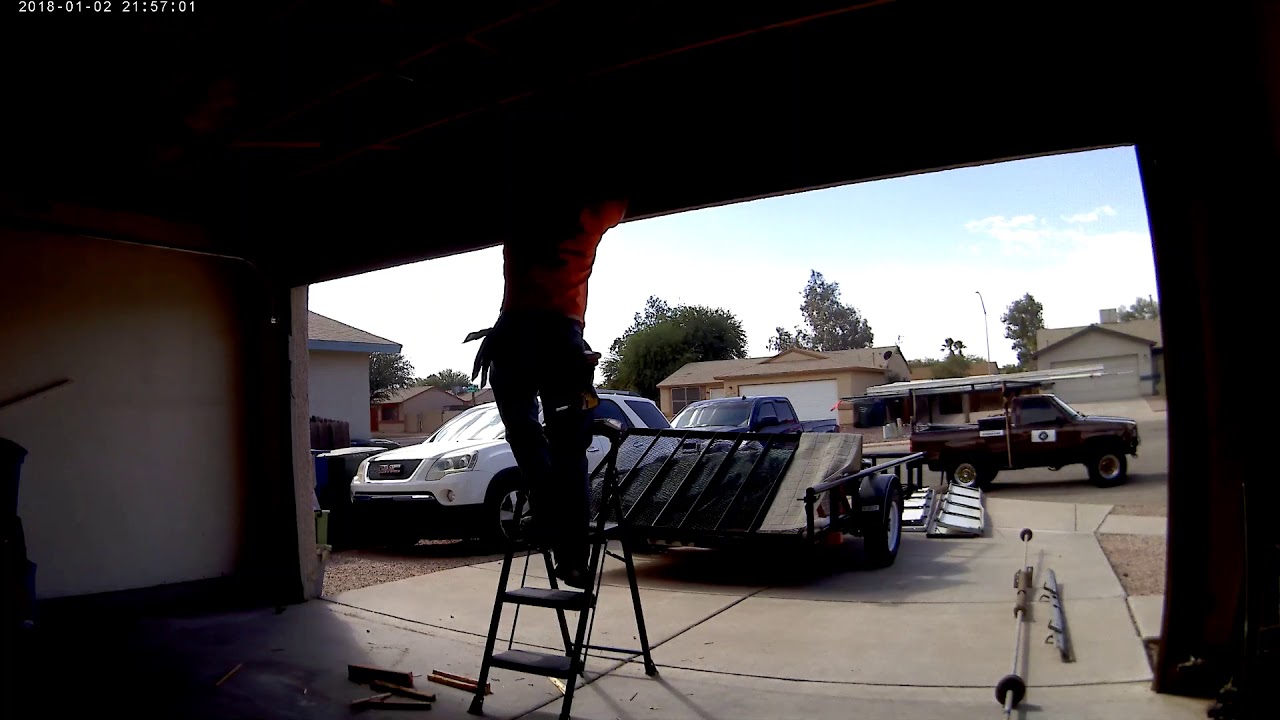 Garage Door Install - Part 2: Installing New Spring Pad and Removing ...