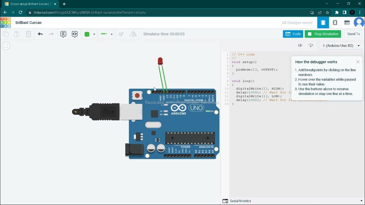 BLINK LED USING TINKER CAD-CYBER PHYSICAL SYSTEM(CPS)EXP#1 - YouTube