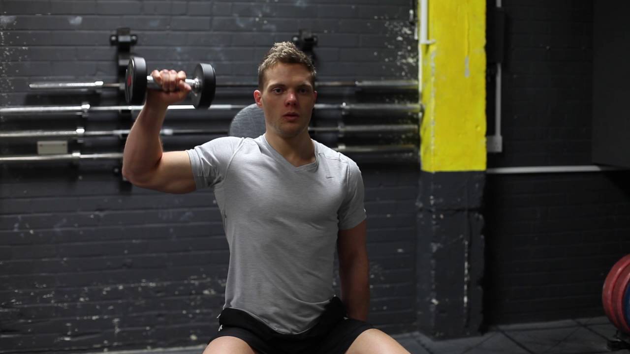 Seated High Dumbbell Internal & External Rotation - YouTube
