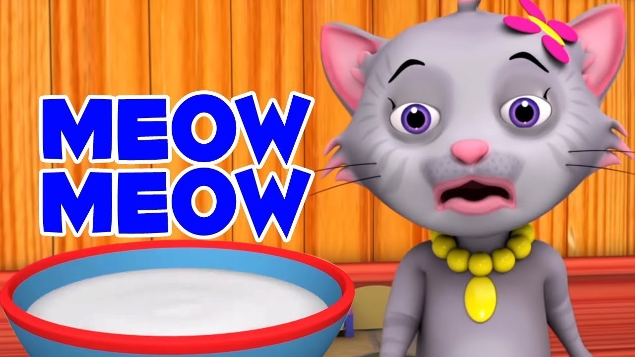 Meow Meow Song | Cat Song | 3D Hindi Rhymes For Children | Meon Meon ...