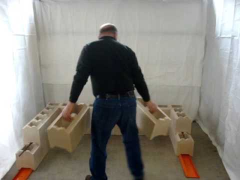 Sample of EZ StackBlocks Wall Building using Model Blocks - YouTube