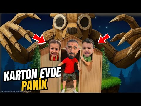 POYRAZ ELİF GECE BAHÇEDE MAHSUR KALDIK!!KARTON EVE SIĞINDIK!!