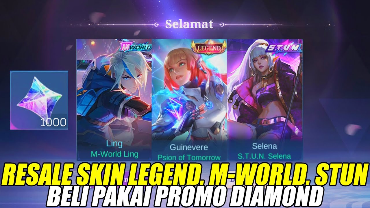 SKIN STUN, M-WORLD & LEGEND GUINEVERE DI RESALE KEMBALI! BISA GACHA PAKAI PROMO DIAMOND! - MLBB ...