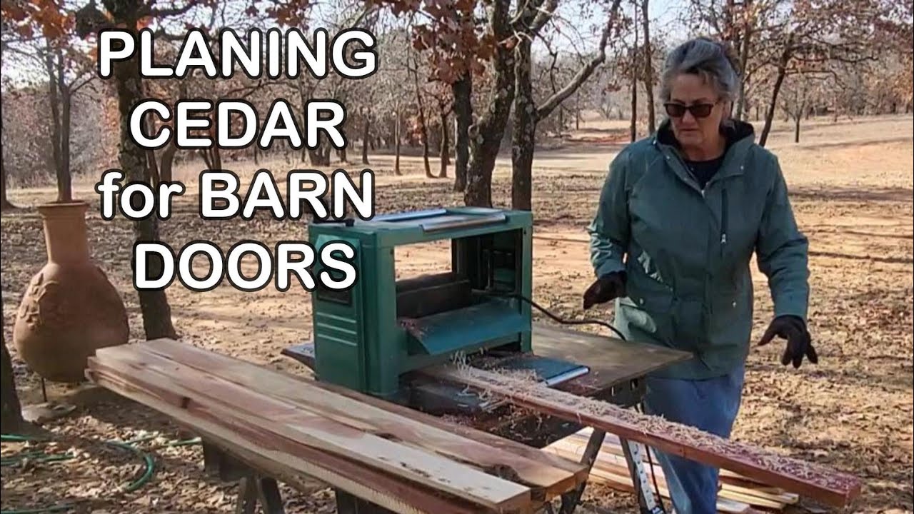 Planing beautiful CEDAR for our BARN DOORS! - YouTube