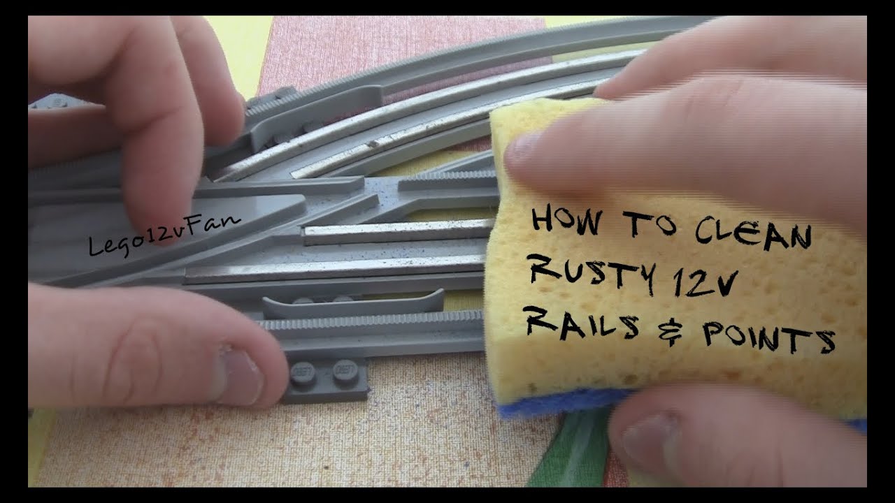 Lego 12v Tutorial: How to clean Rusty & Dirty Rails? - YouTube