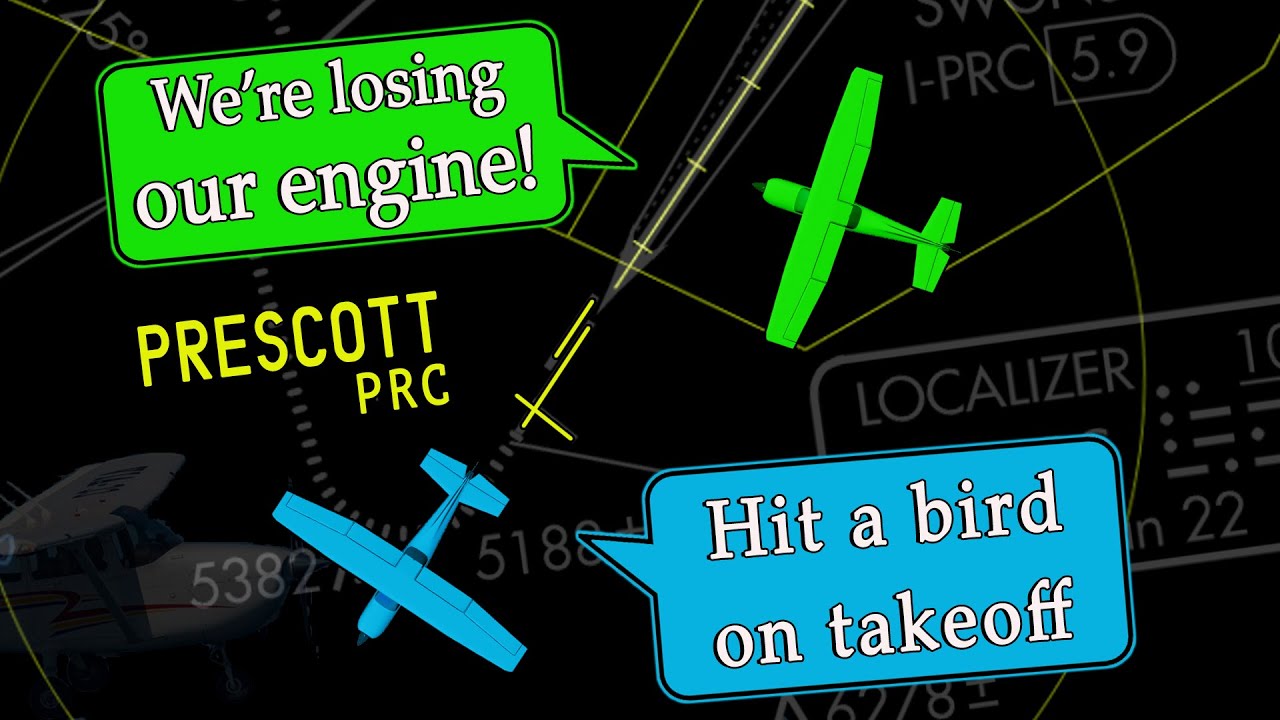 TWO EMERGENCIES (Engine Failure + Bird Strike) at Prescott, AZ - YouTube