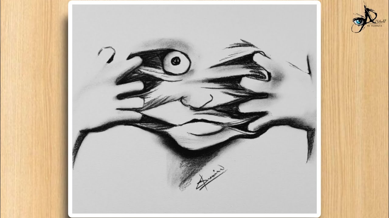 How to draw what depression look like || meaningful drawing step by ...