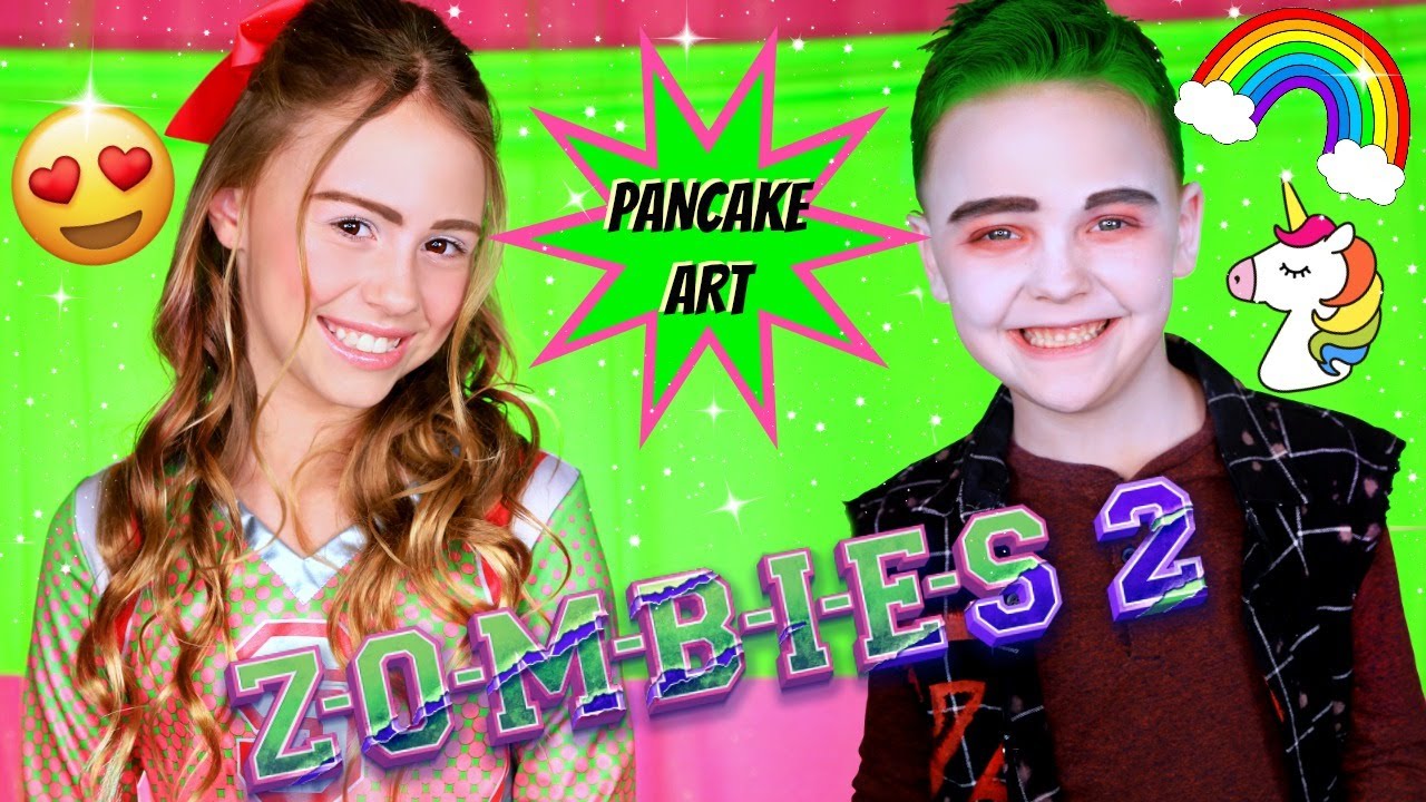 Disney ZOMBIES 2 Zed and Addison Dress Up and Pancake Art - YouTube