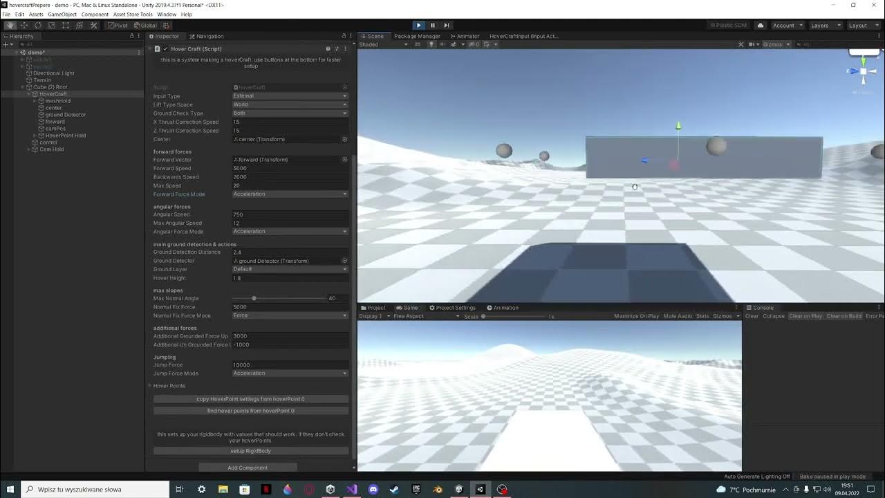 HoverCraft System a free asset for unity (reupload from old account) - YouTube